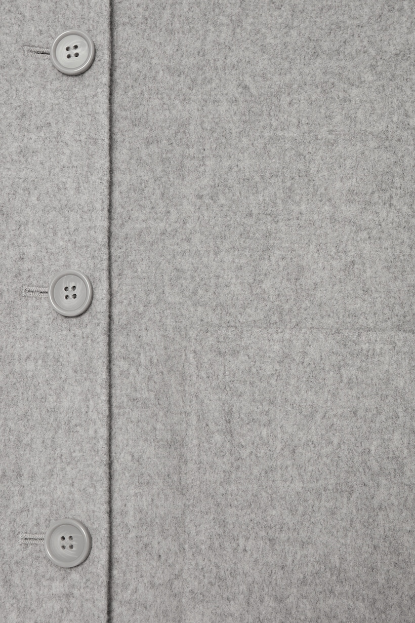 BOXY DOUBLE-FACED WOOL SHORT JACKET - LIGHT GREY | COS