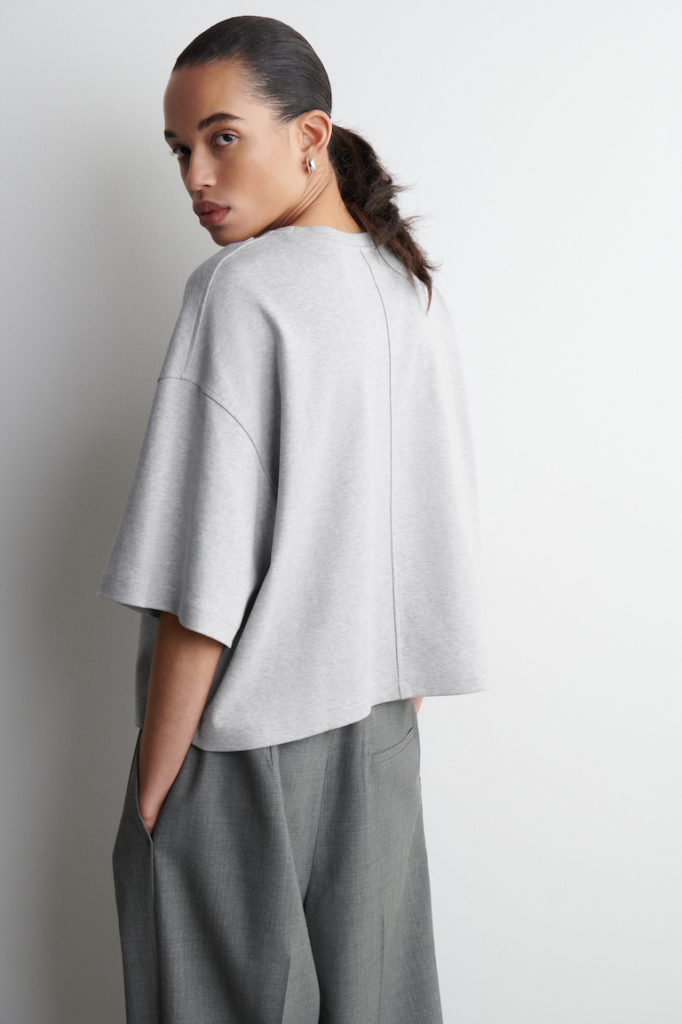 OVERSIZED BOXY T-SHIRT - GREY MÉLANGE | COS