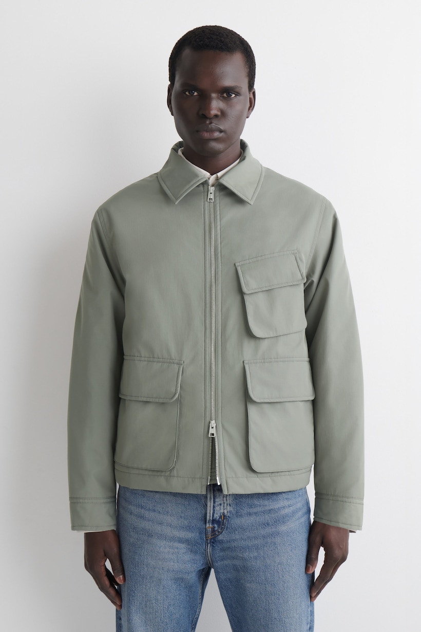 PADDED NYLON UTILITY JACKET - SAGE GREEN | COS US