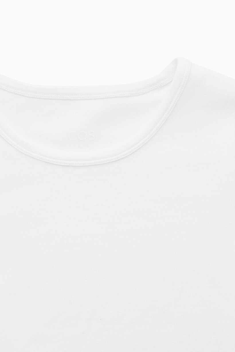 CROPPED SLIM-FIT T-SHIRT - WHITE | COS AU