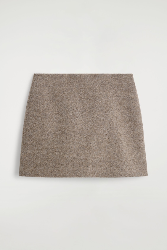BOILED WOOL-BLEND SHORT JACKET - BEIGE MÉLANGE | COS