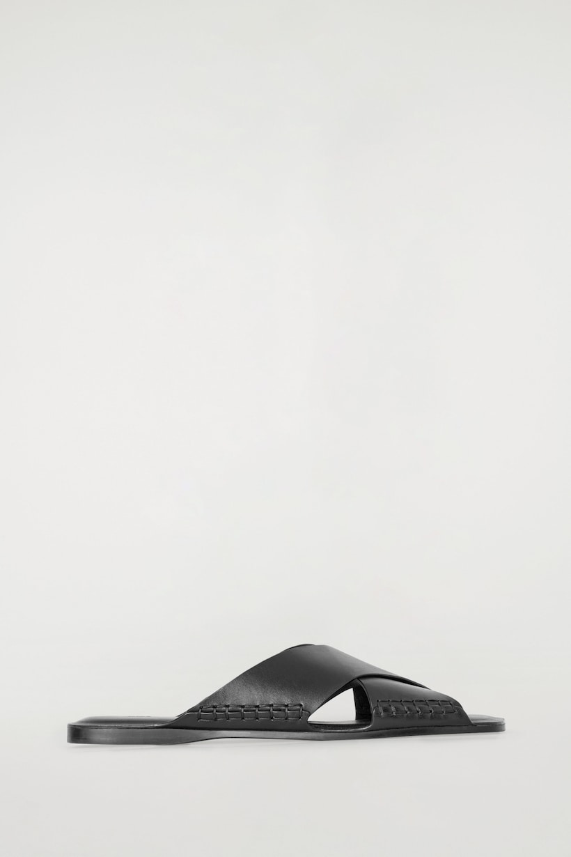 CROSSOVER LEATHER SANDALS - BLACK | COS US