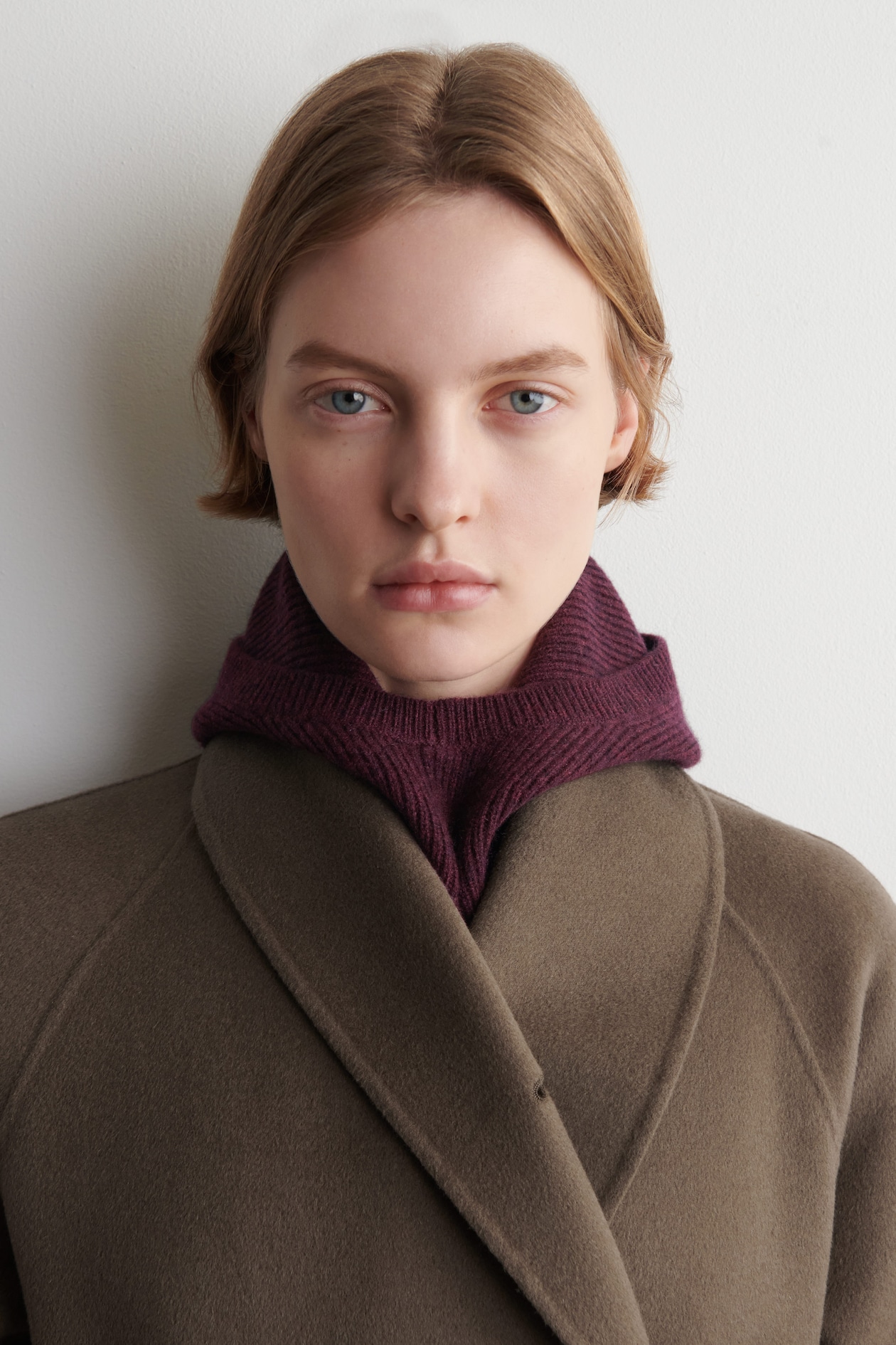 RIBBED WOOL-CASHMERE BALACLAVA - BORDEAUX MÉLANGE | COS GB