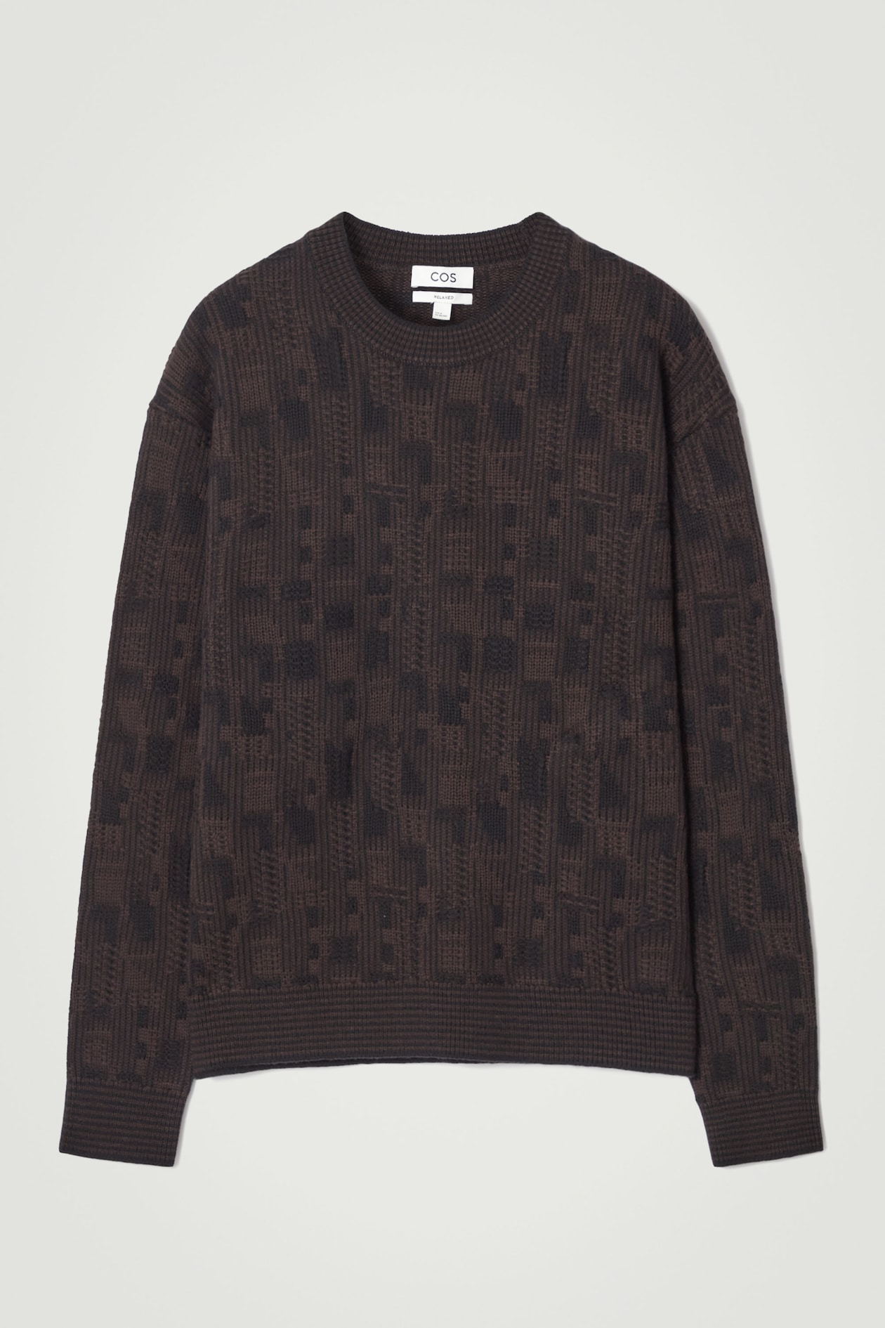 GEOMETRIC JACQUARD-KNIT JUMPER - BROWN / BLACK | COS