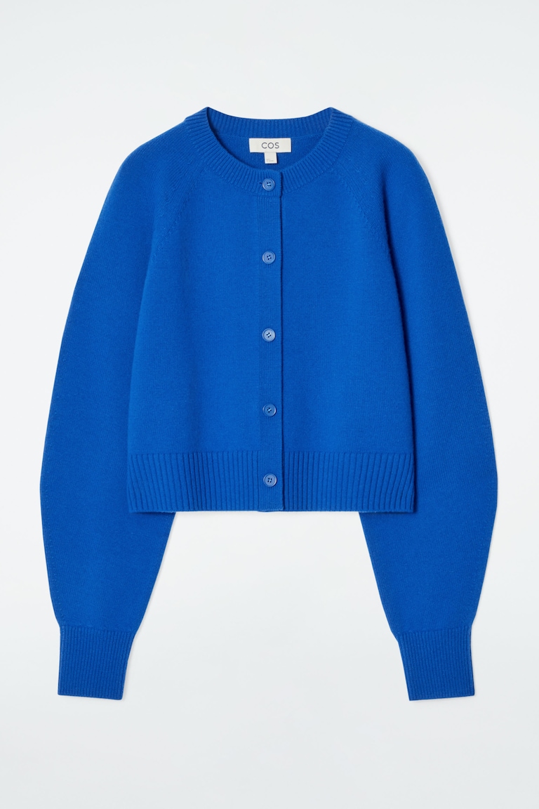 CROPPED WOOL CARDIGAN - COBALT BLUE | COS AU