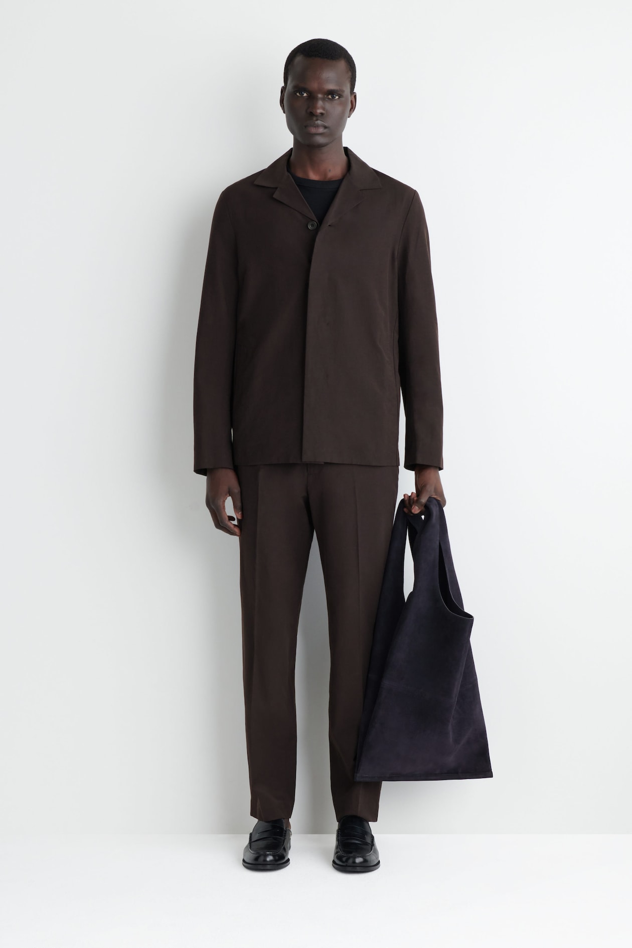 ZAMSZOWA TORBA TYPU TOTE - GRANATOWY | COS