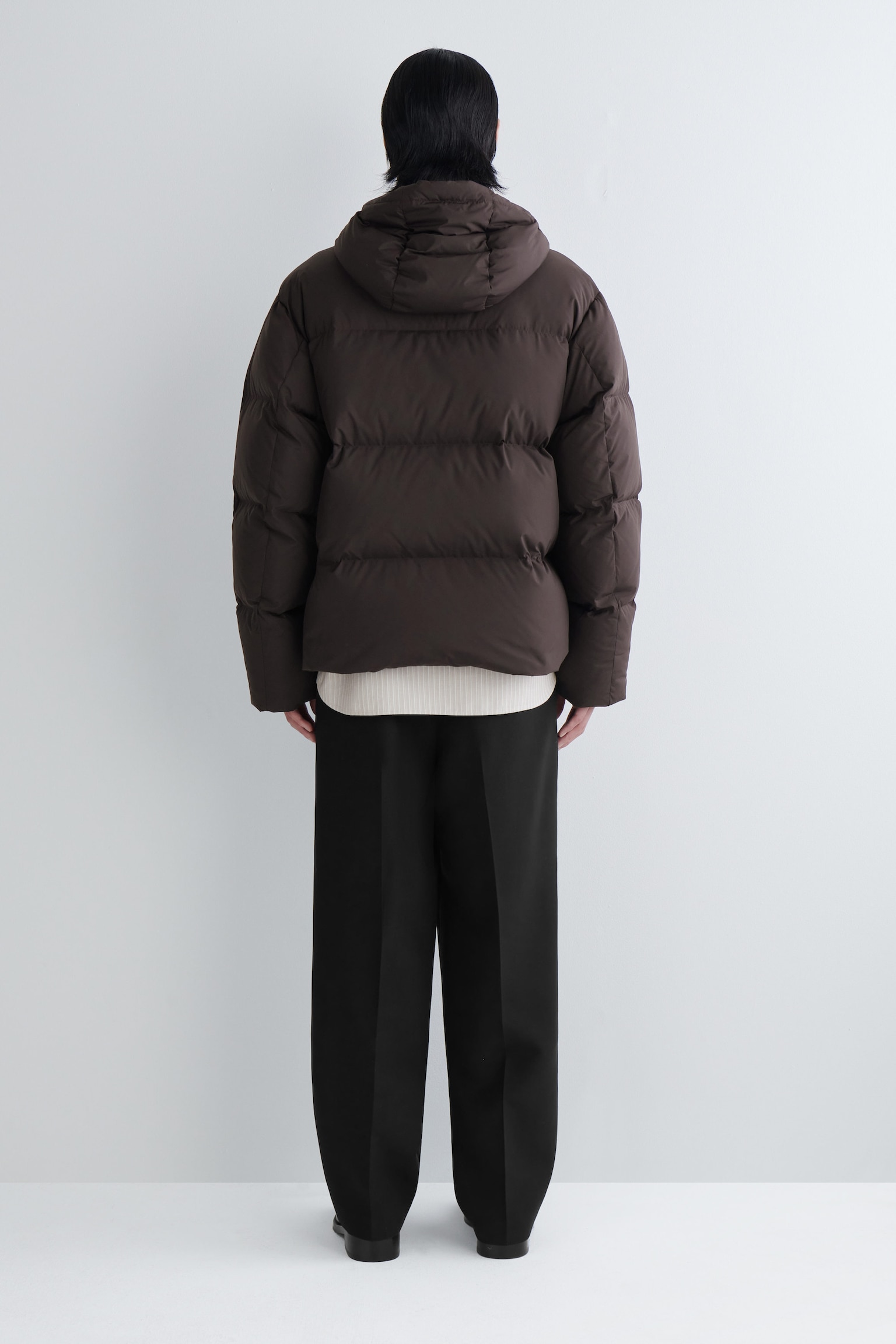HOODED DOWN PUFFER JACKET - DARK BROWN | COS GB