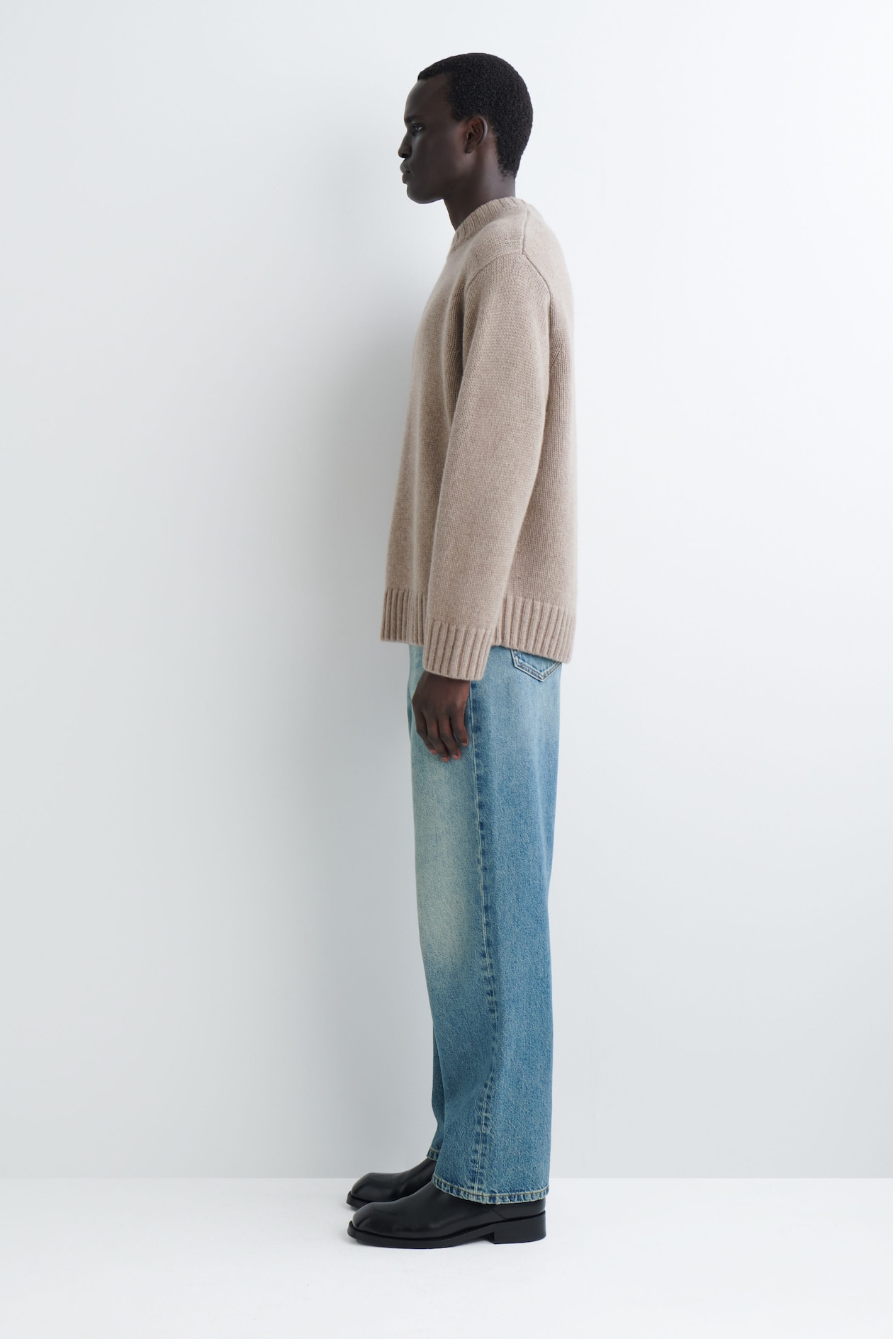 CHUNKY PURE CASHMERE CREW-NECK SWEATER - UNDYED | COS US