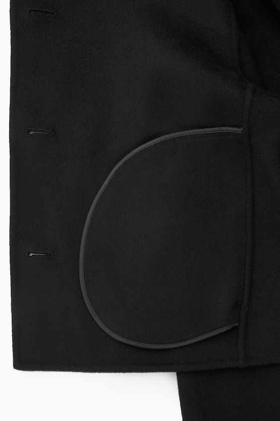 BOXY DOUBLE-FACED WOOL JACKET - BLACK | COS