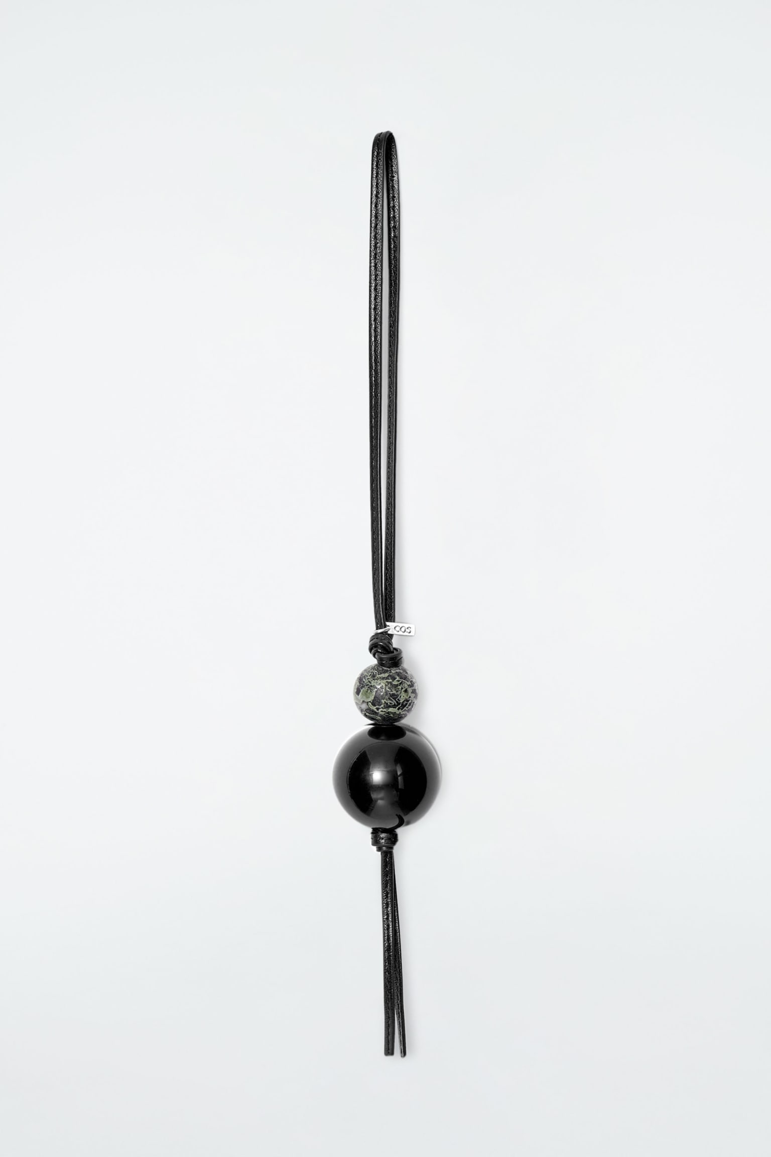 BEADED LEATHER BAG CHARM - BLACK | COS AU