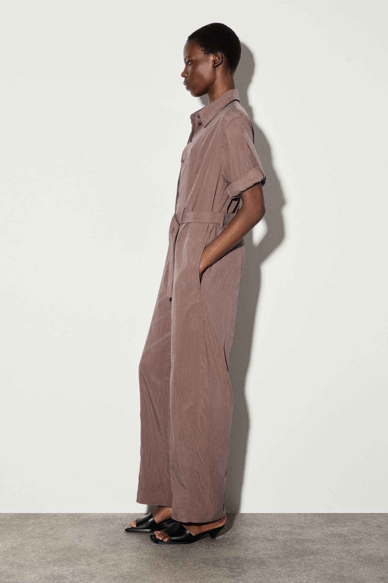 BELTED MODAL COVERALL - TERRACOTTA | COS US