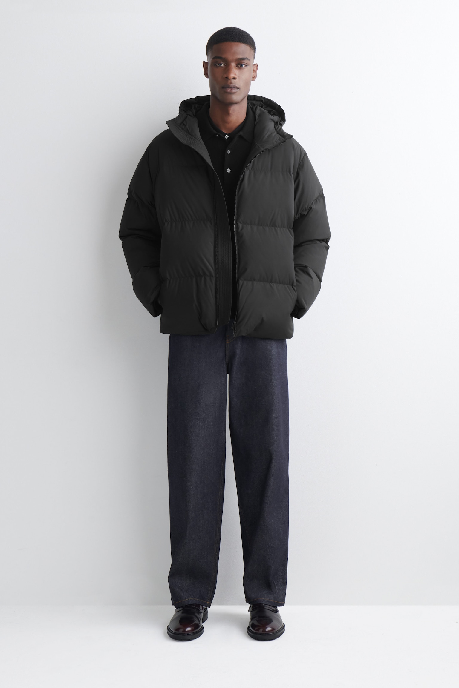 HOODED DOWN PUFFER JACKET - BLACK | COS NO