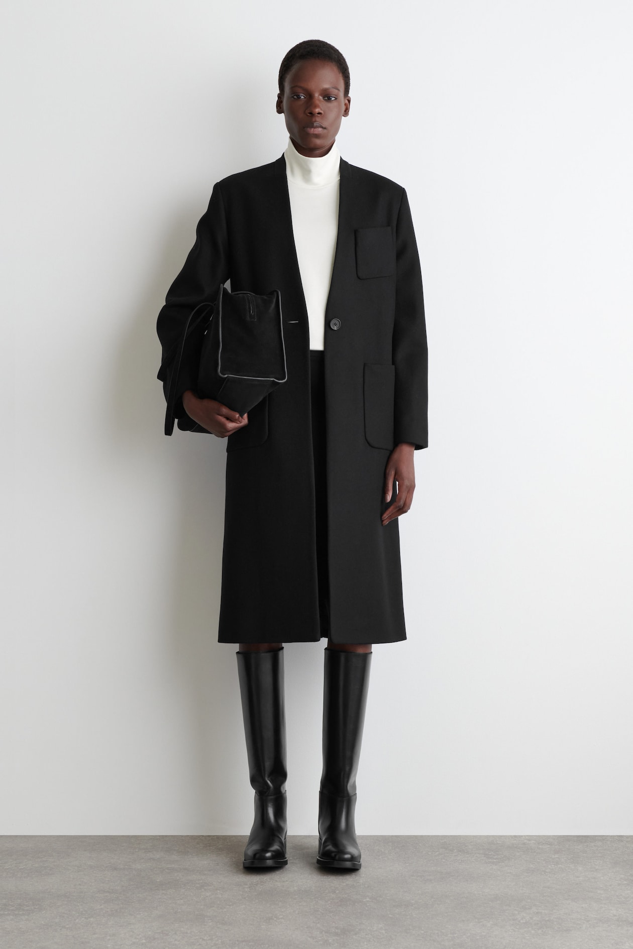 LEATHER KNEE-HIGH BOOTS - BLACK | COS NL