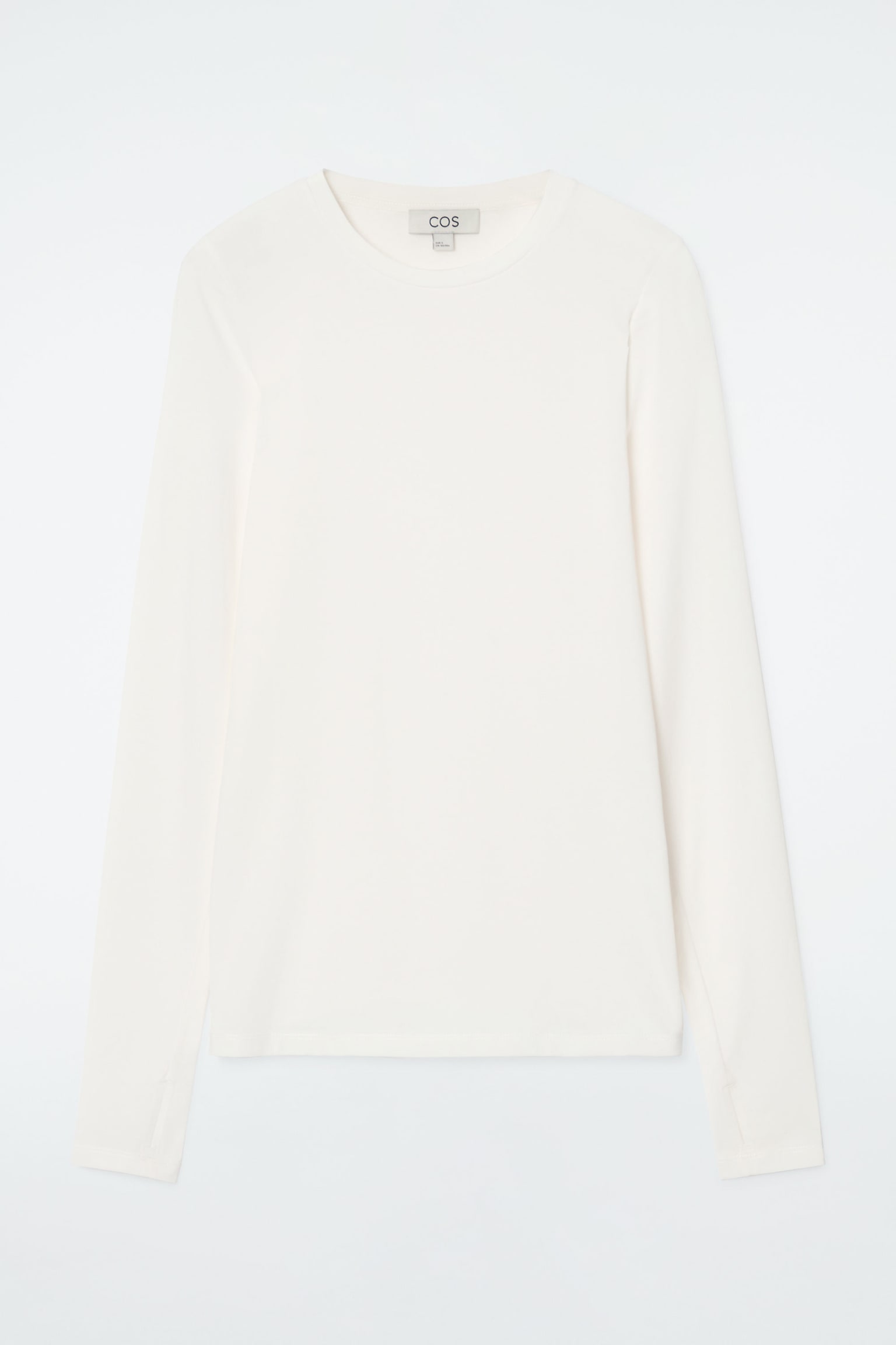 SLIM LIGHTWEIGHT LONG-SLEEVED TOP - WHITE | COS AU
