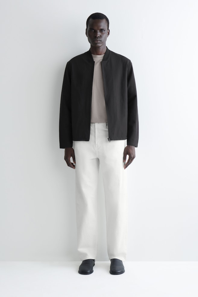 NYLON-PANELLED BOMBER JACKET - BLACK | COS NL