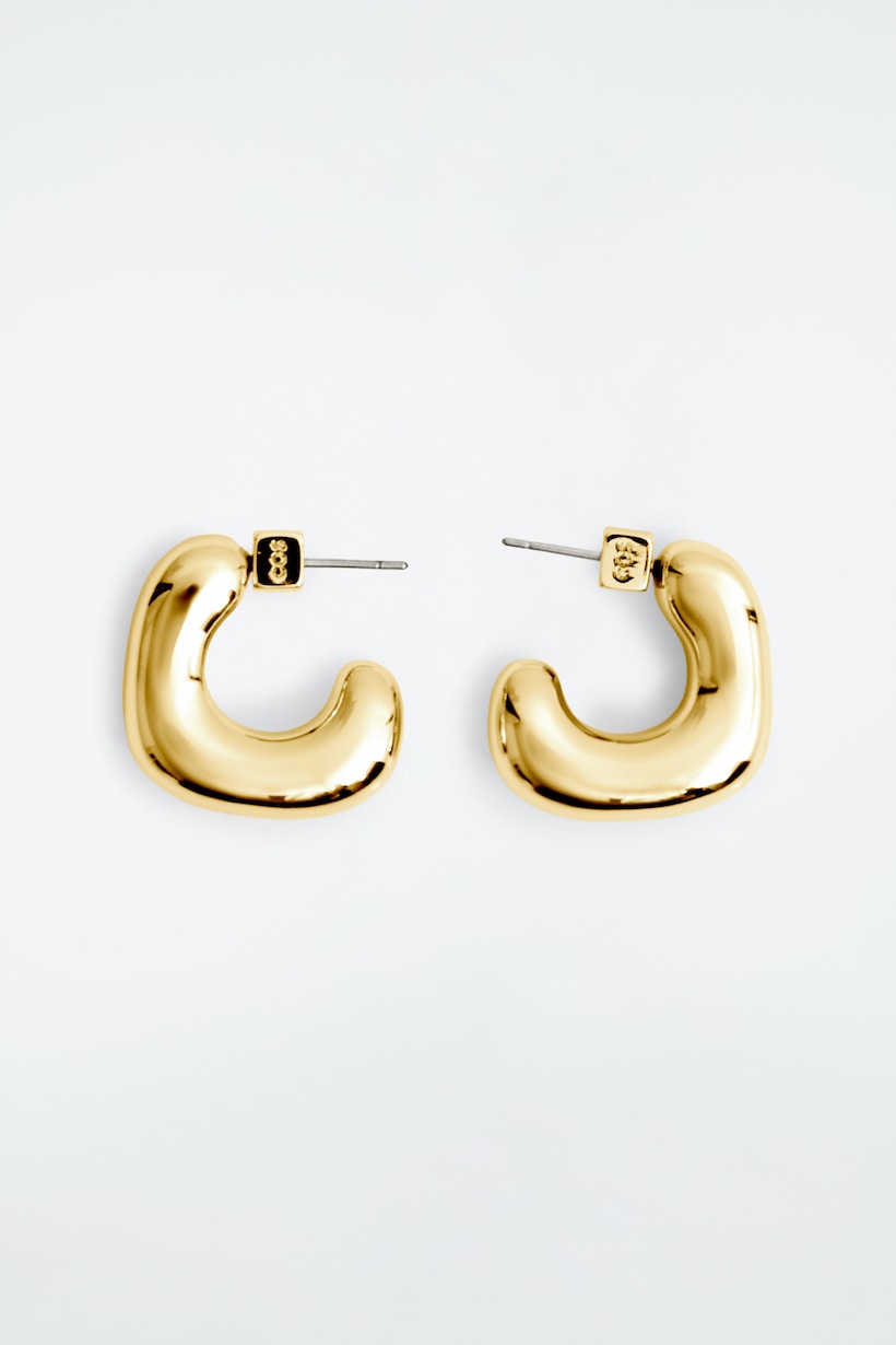 MINI CHUNKY SQUARED HOOP EARRINGS - GOLD | COS GB