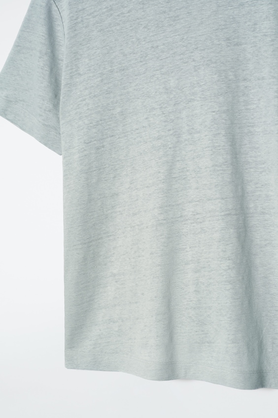 CREW-NECK LINEN T-SHIRT - DUSTY BLUE | COS NL
